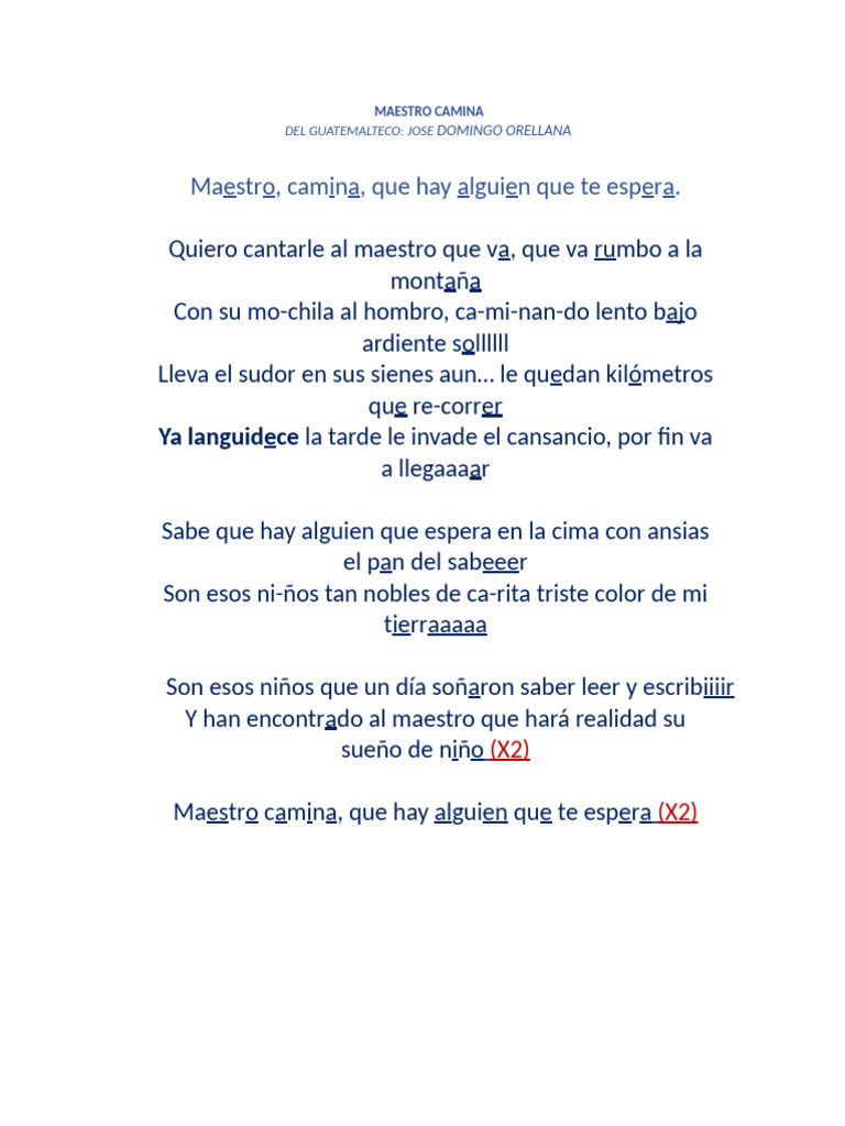 Maestro Camina Canto | PDF