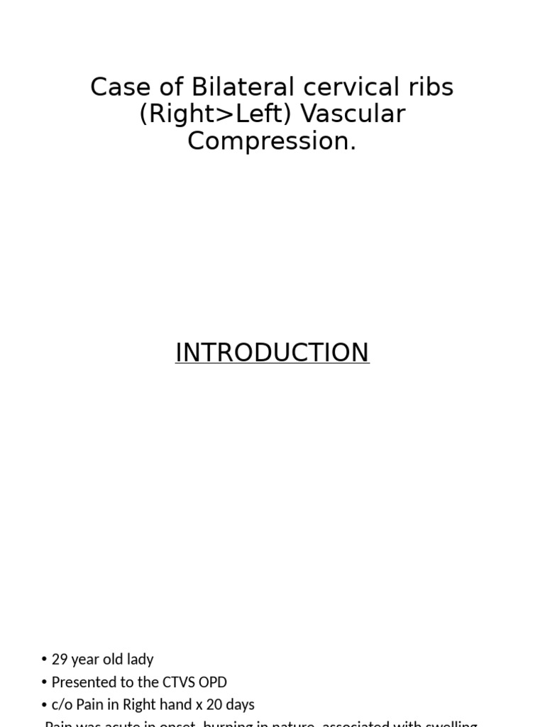 Cervical Ribs Presentation | PDF | Angiology | Cardiovascular System