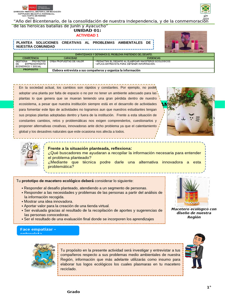Actividad 01 - 1ro Raphael 3bim | PDF