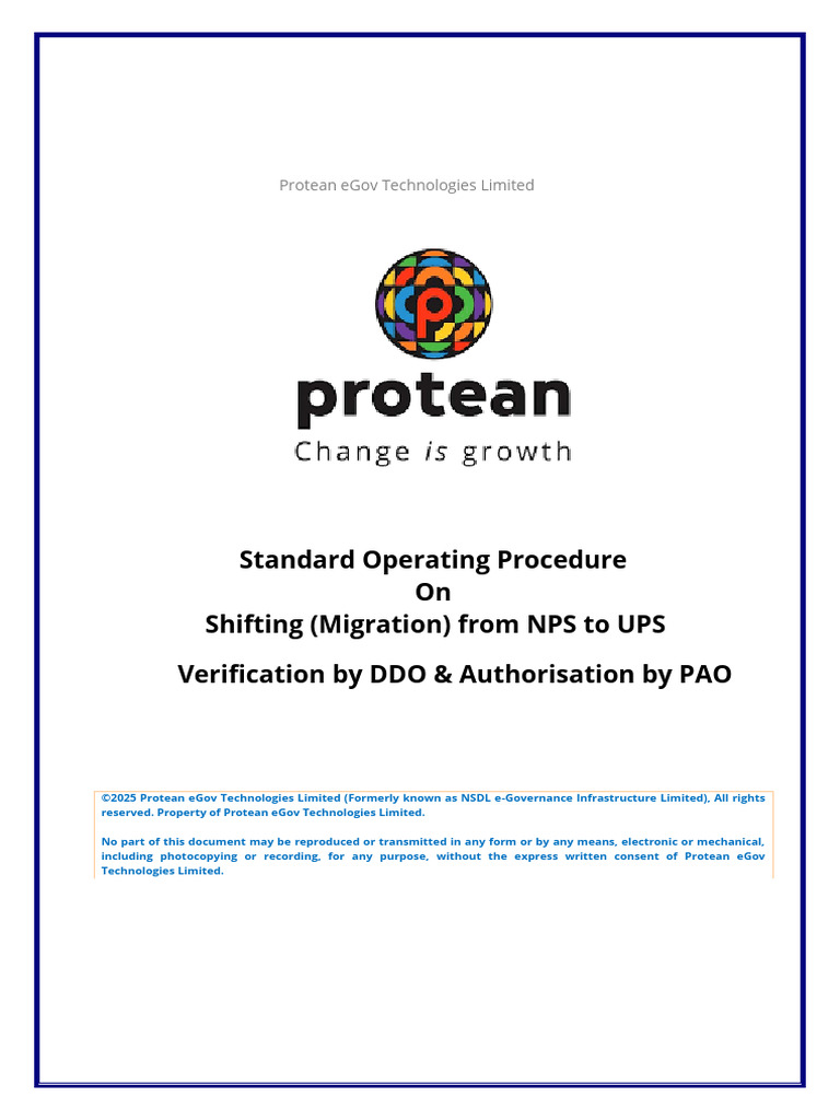 NPS to UPS Migration SOP Guide | PDF