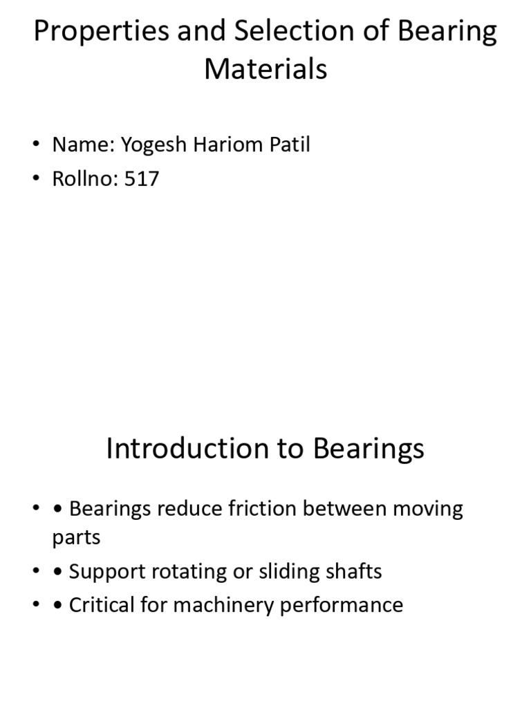 Bearing Materials 9 Slides (1) - 1 | PDF