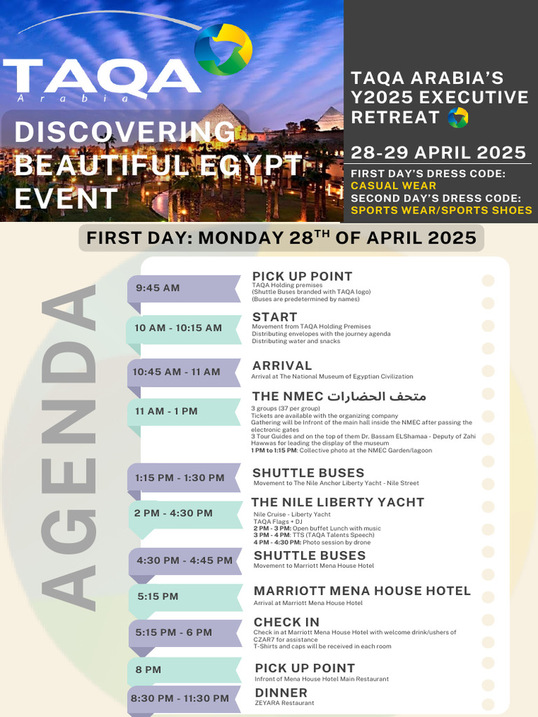 Discovering Beautiful Egypt Agenda | PDF