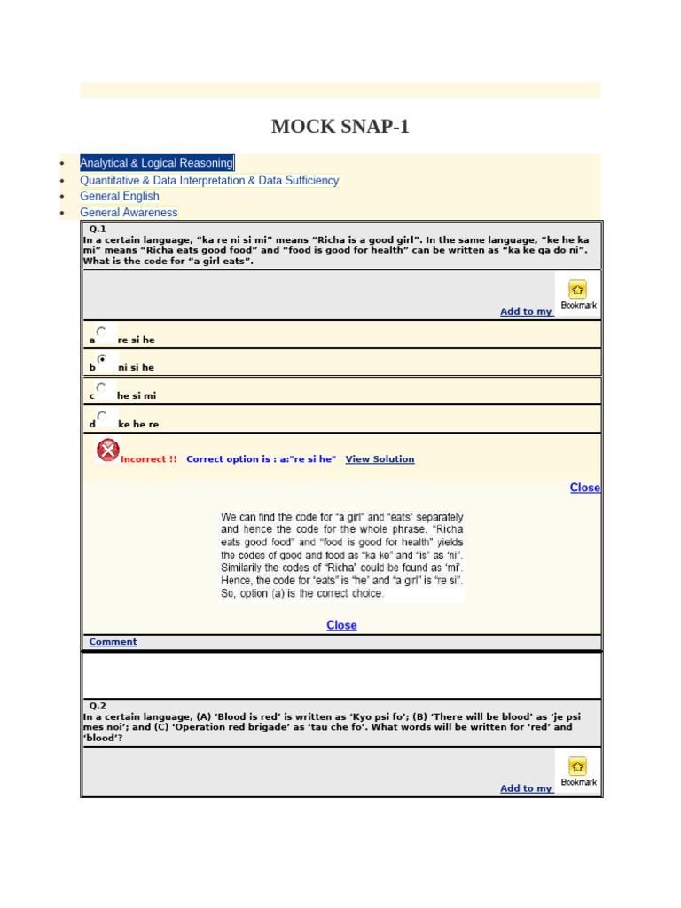 MOCK SNAP | PDF
