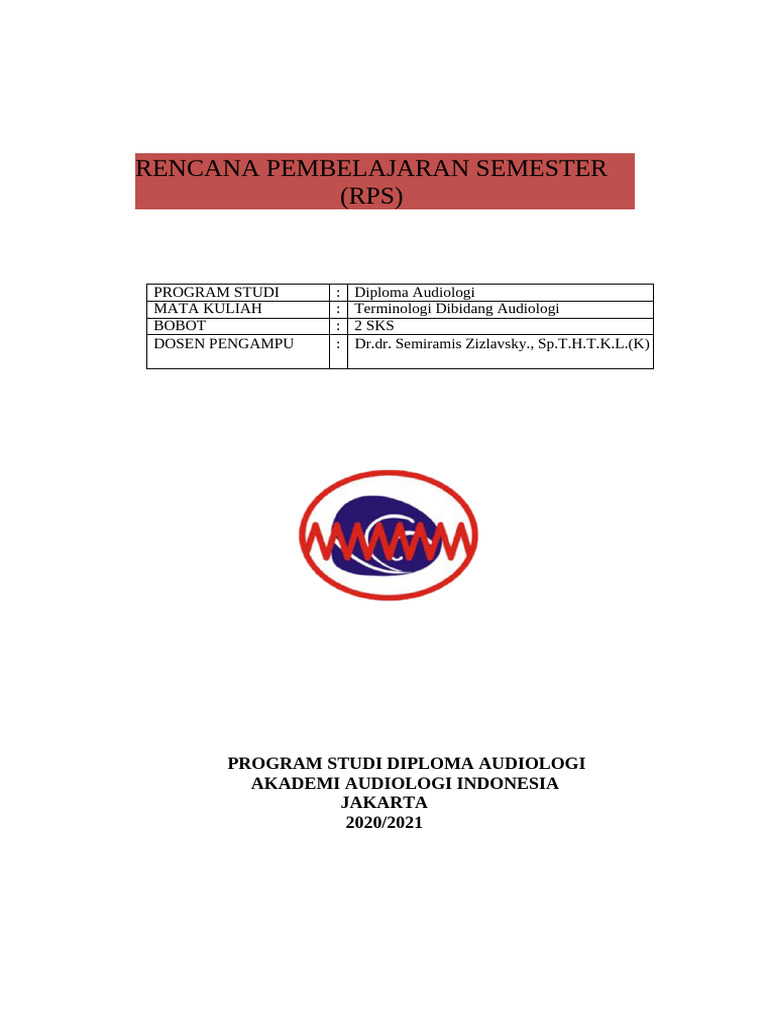 RENCANA PEMBELAJARAN SEMESTER AAI | PDF