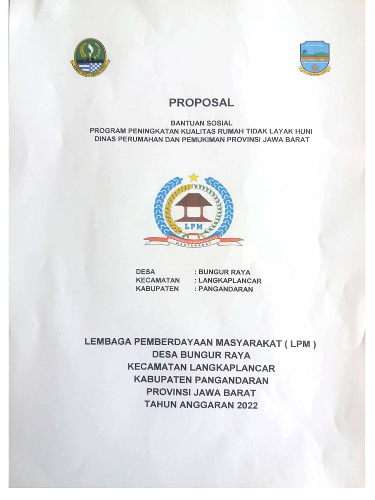 Proposal Rutilahu Perubahan 2022 - Provinsi - Bungur Raya | PDF