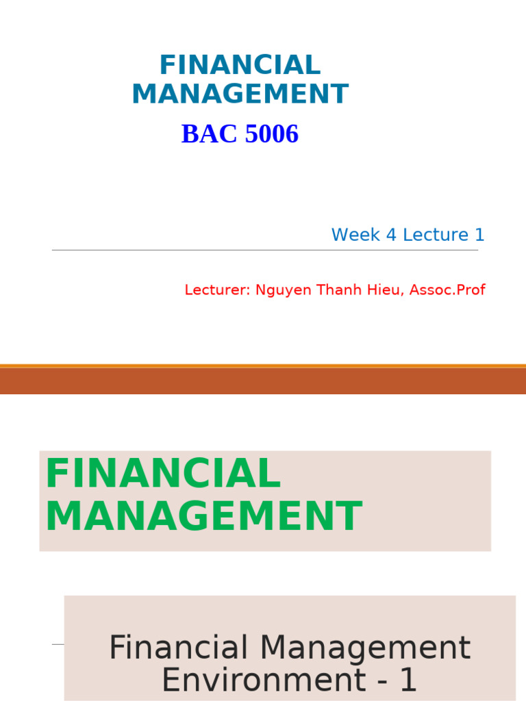 W4 Lec 1 FM Environment | PDF