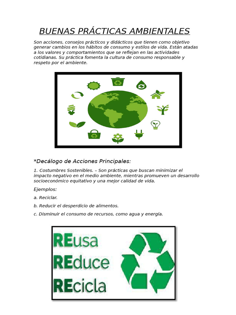 Buenas Prácticas Ambientales | PDF | Sustentabilidad | Agua
