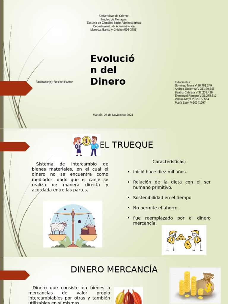 Evolucion Del Dinero | PDF | Dinero | Bancos