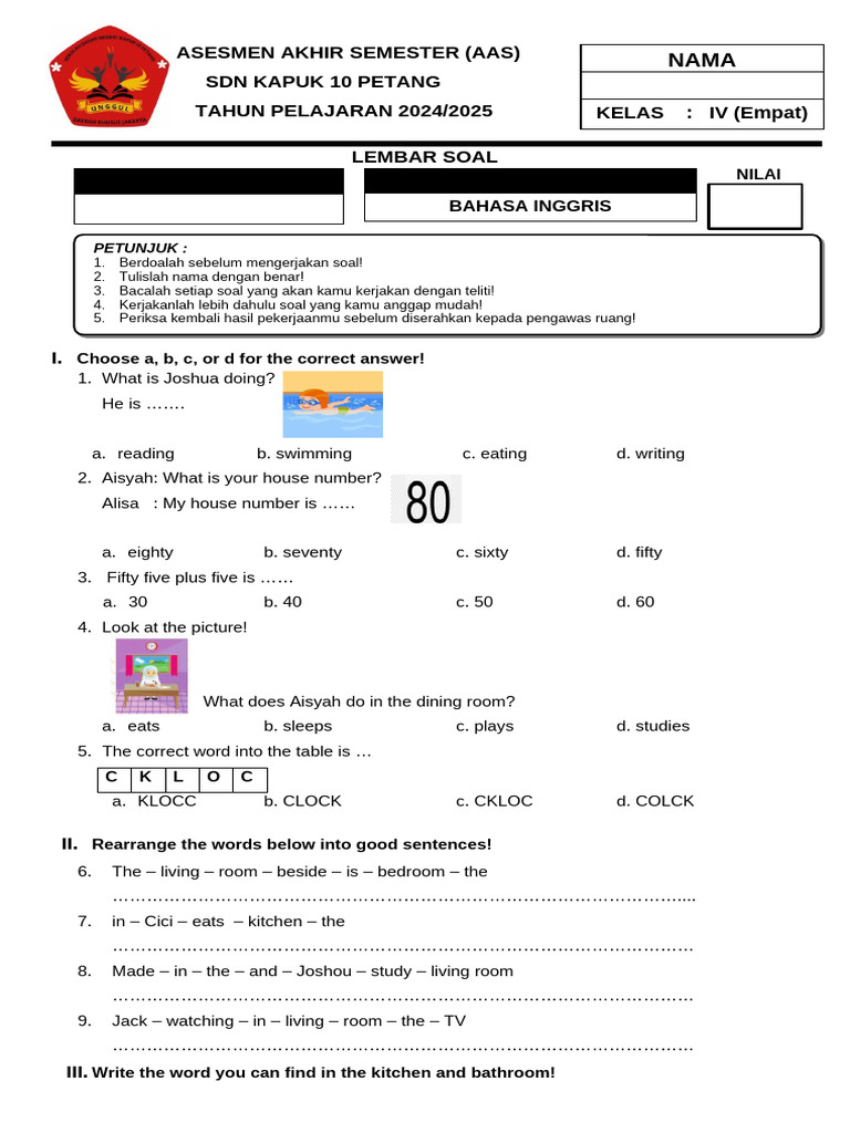 Soal AAS Kls 4 - Done | PDF