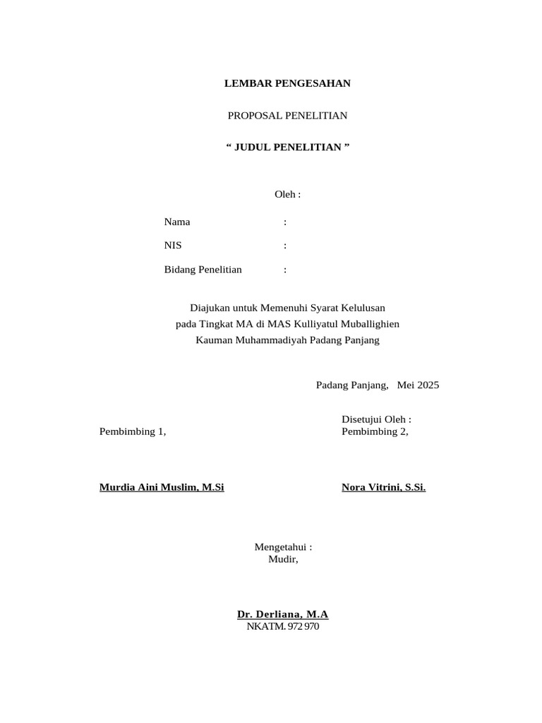 Lembar Pengesahan Proposal Rev 1 | PDF