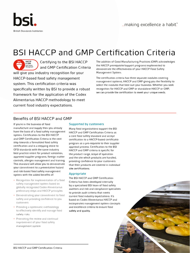 BSI HACCP GMP Flyer May2018 | PDF | Hazard Analysis And Critical ...
