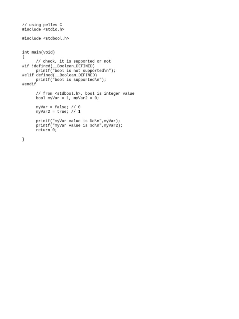 Bool in Pelles C | PDF