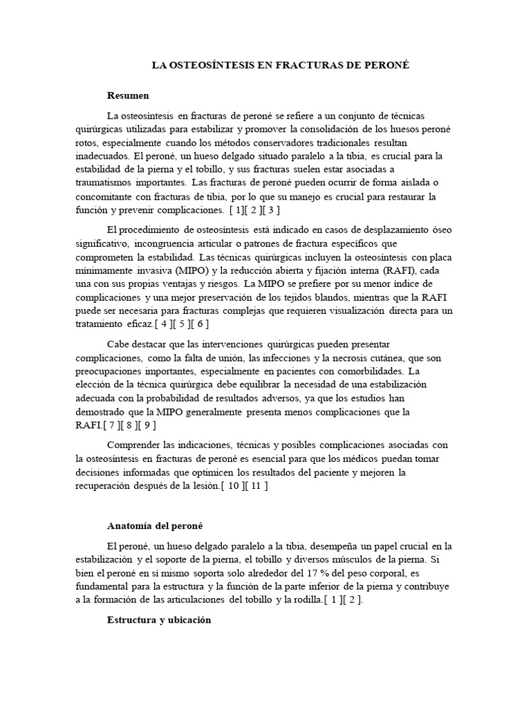 Osteosíntesis en Fracturas de Peroné | PDF | Rodilla | Sistema ...
