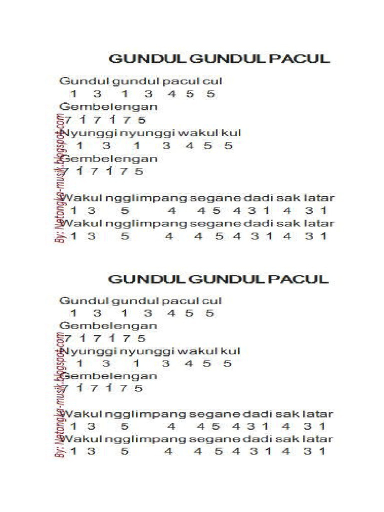Gundul - Gundul Pacul | PDF