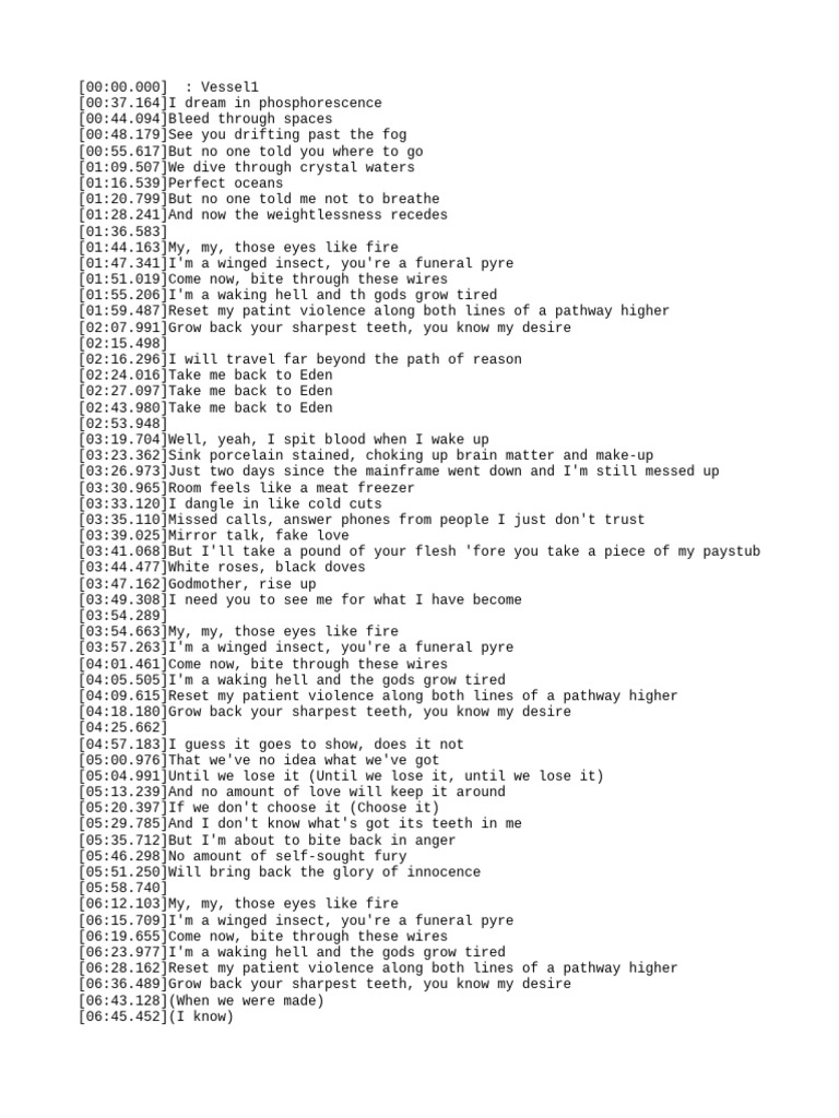 Sleep Token - Take Me Back To Eden - LRC | PDF