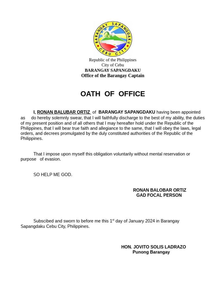 Oath of Office | PDF