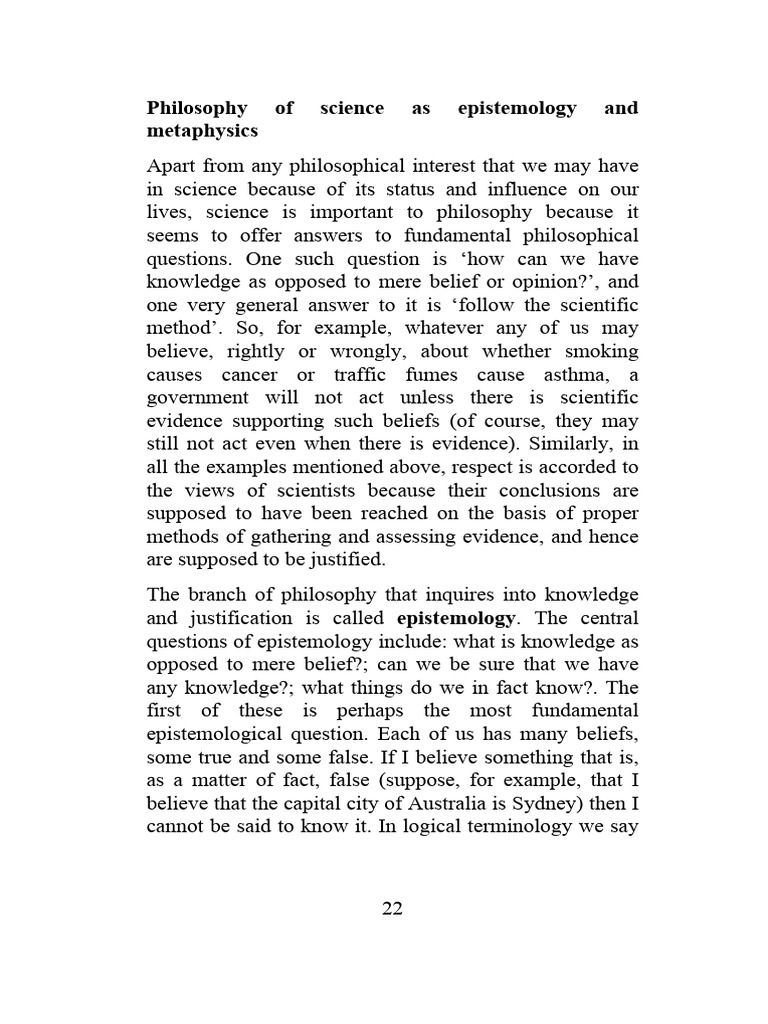 Understanding Philosophy of Science Introduction | PDF | Epistemology | Knowledge
