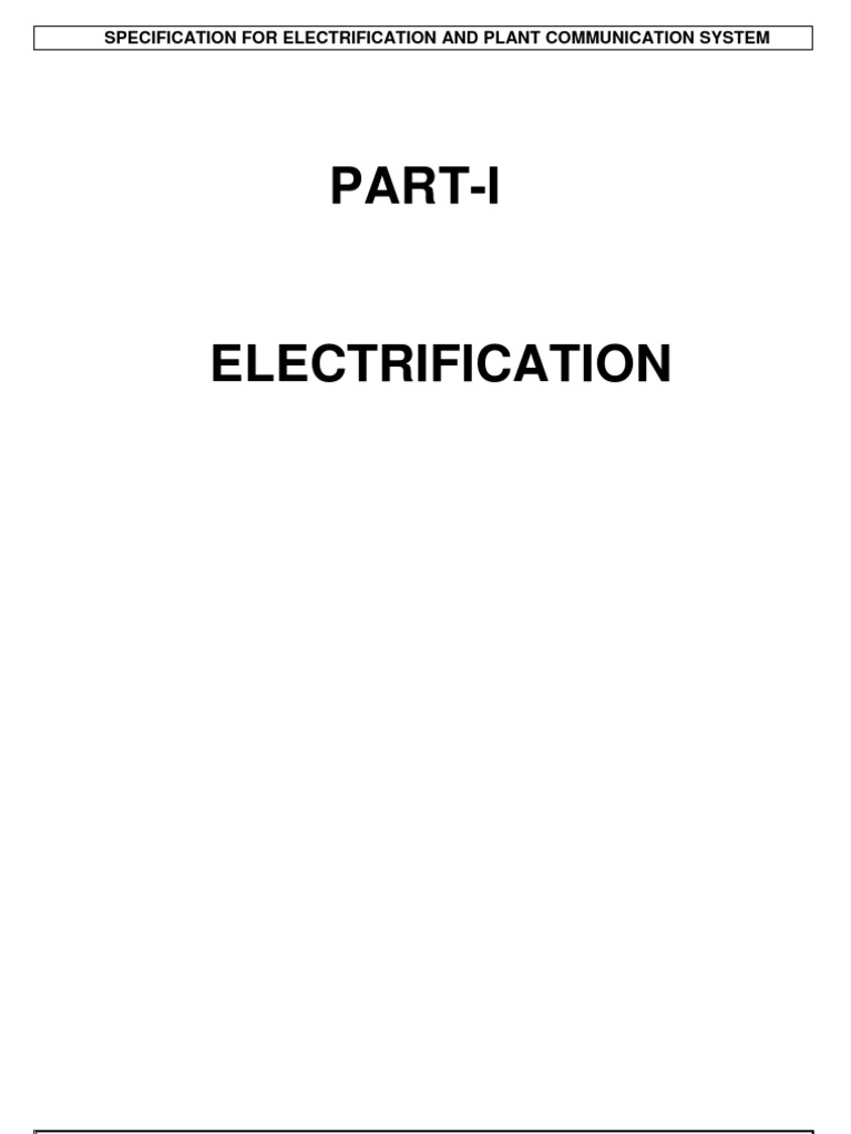 Specification - Electrical & Communication | PDF | Cable | Electrical ...