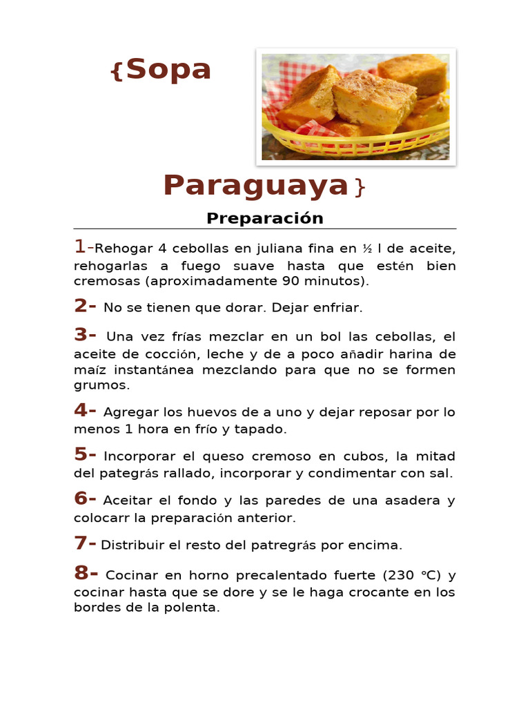 Sopa Paraguaya | PDF
