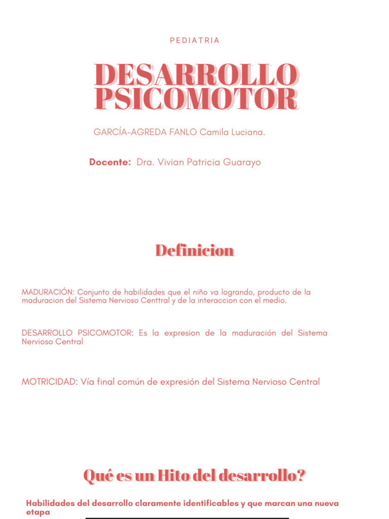 DESARROLLO PSICOMOTOR | PDF