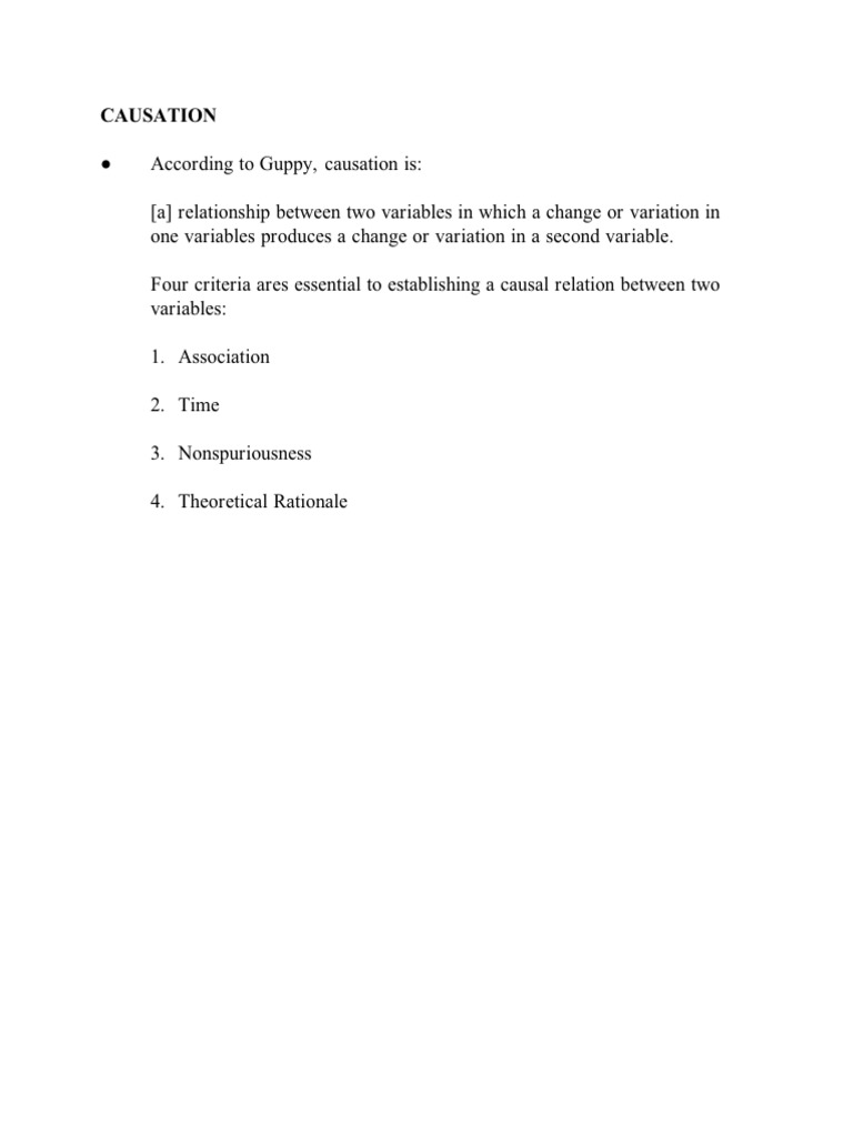 Causality and Types of Variables | PDF | Causality