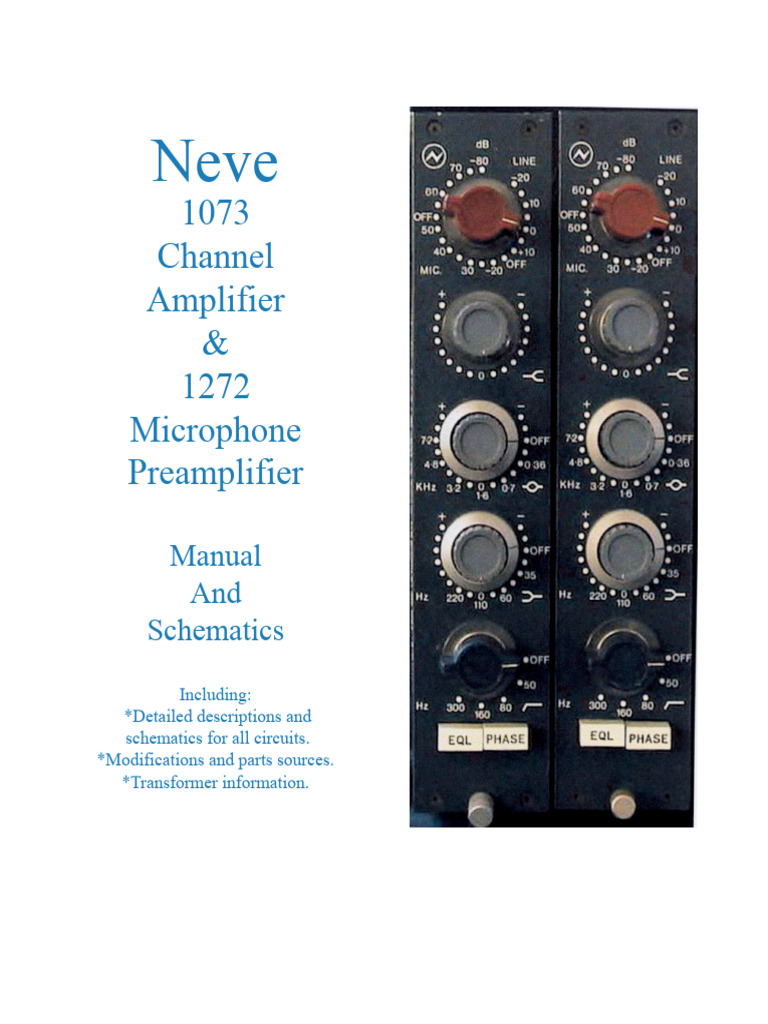 Neve 1073 Amplifier Manual & Schematics | PDF