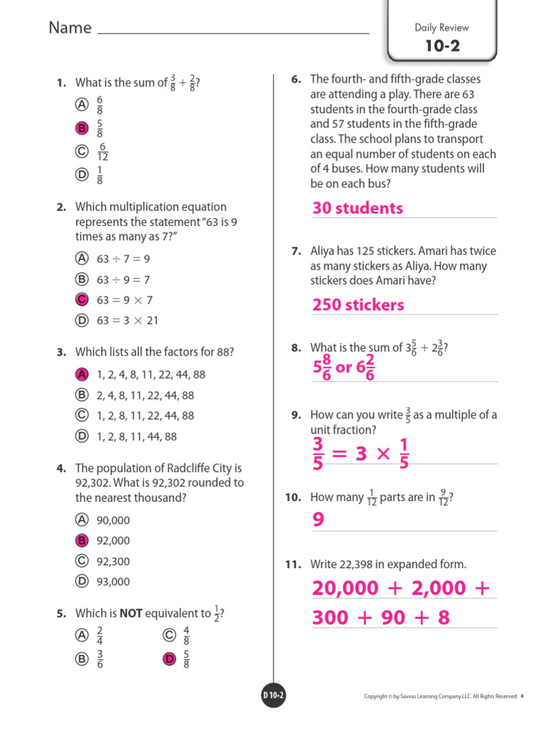 Daily Math Review Questions | PDF | Mathematics | Algebra