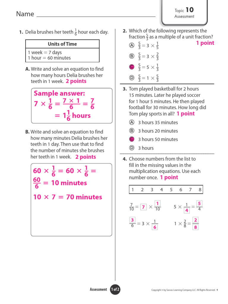 Topic 10 Assessment Overview | PDF | Mathematics