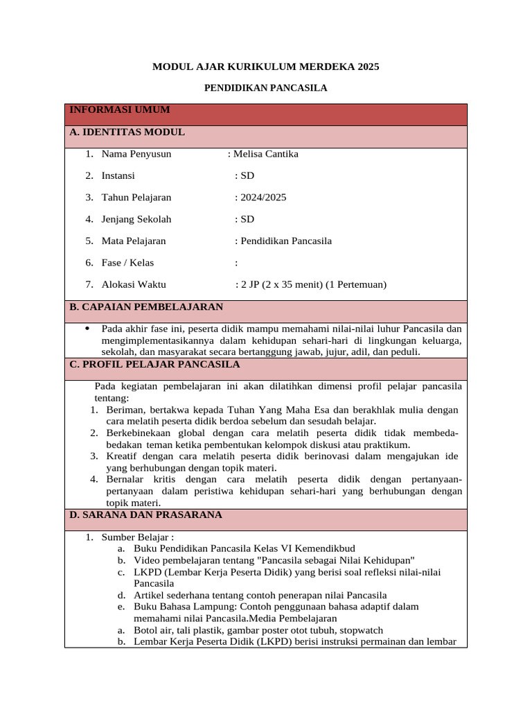 Modul1 Ajar Melisa Cantika-1 | PDF