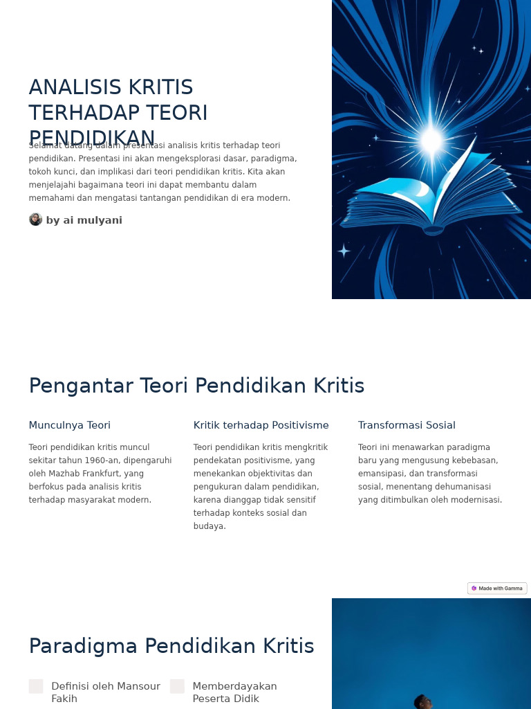 Analisis Kritis Terhadap Teori Pendidikan | PDF