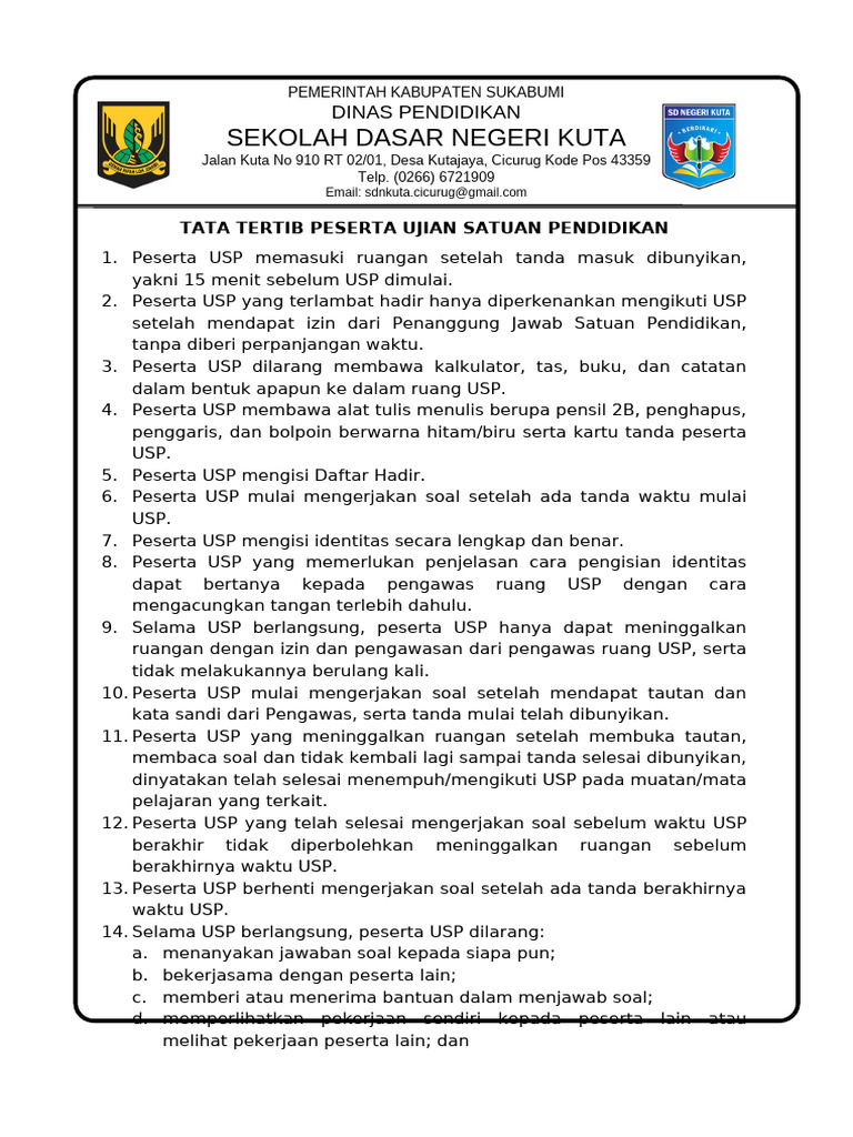 TATA TERTIB PESERTA UJIAN | PDF