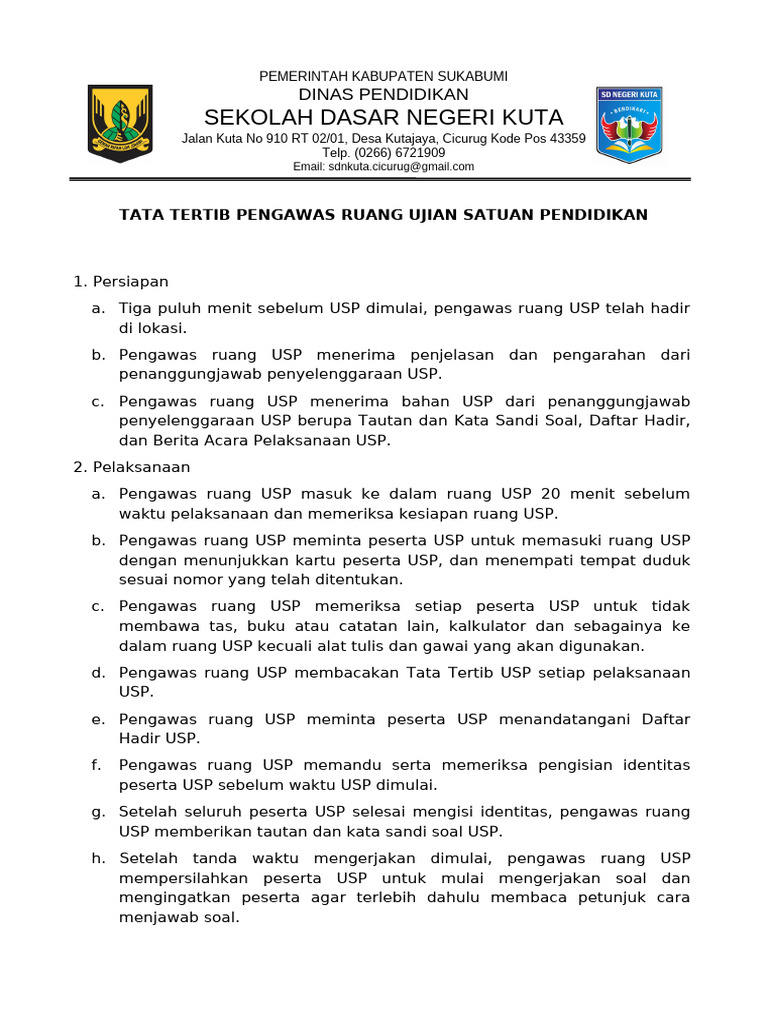 Tata Tertib Pengawas Ujian | PDF