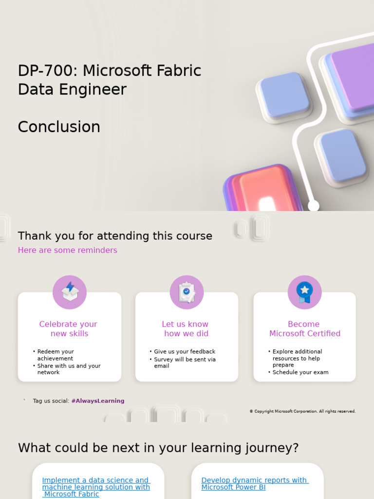 DP-700T00A-ENU-PowerPoint_05_Conclusion | PDF