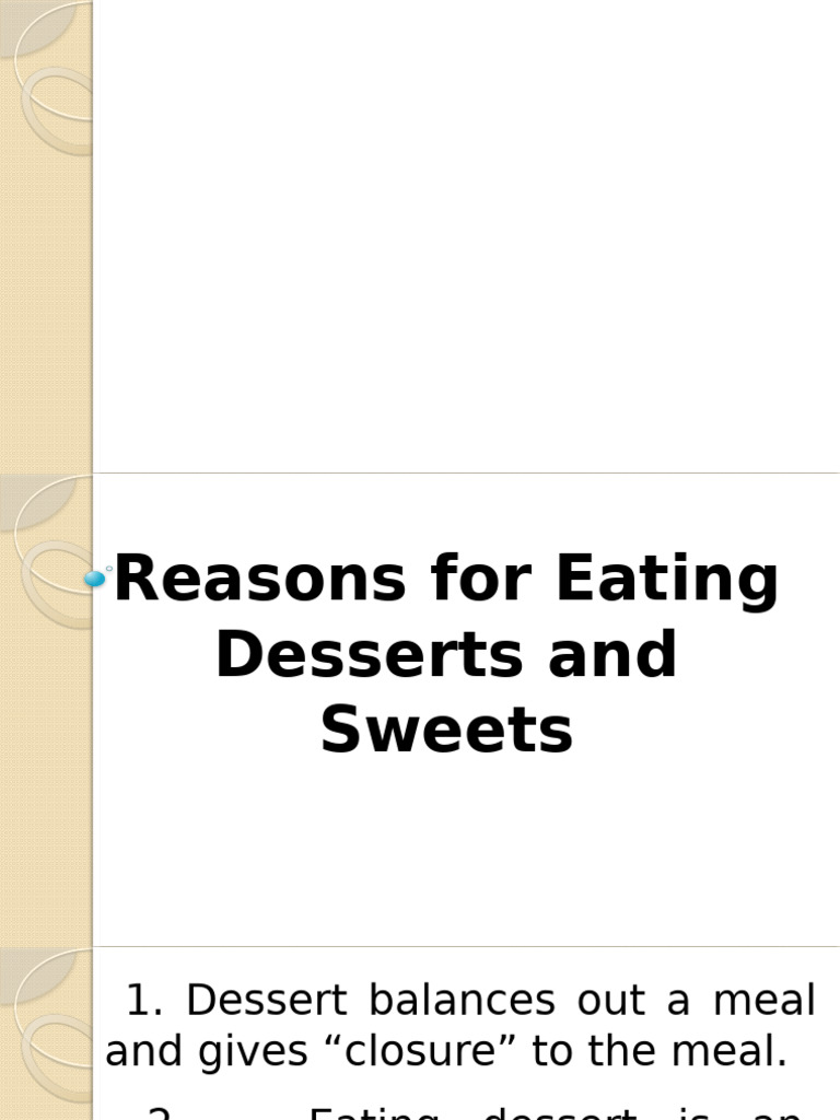 Classification of Desserts PPTX Ito Na | PDF