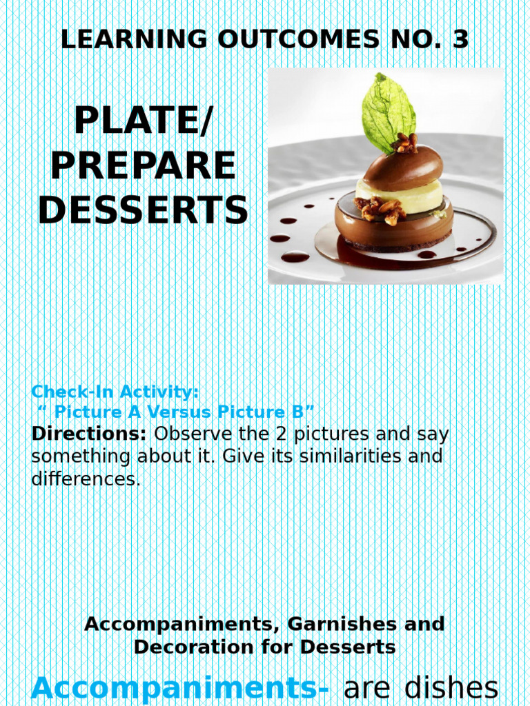 Plate and Prepare Desserts | PDF | Custard | Desserts