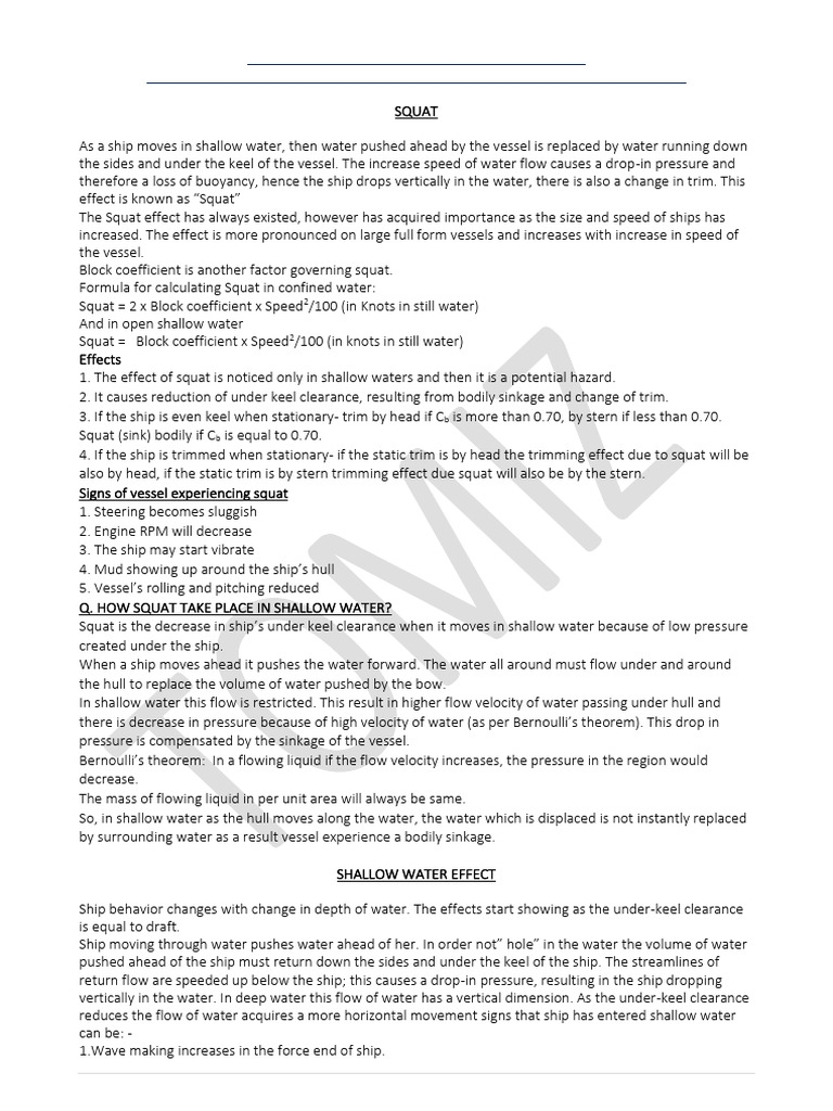 Ship Handling Note Day 3 | PDF | Ships | Pressure