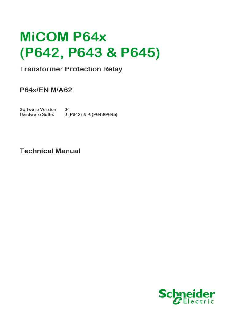 MiCOM P643 Relay Manual | PDF | Electronics | Manufactured Goods