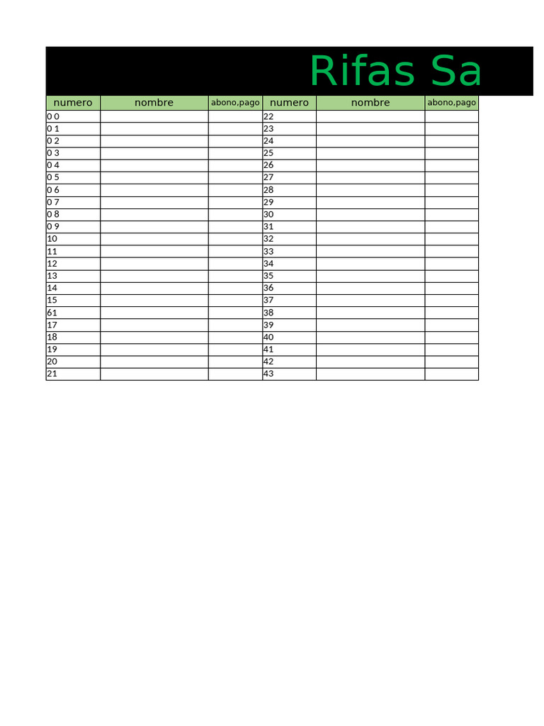 Formato de Rifa Terminal Rifas Sandoval | PDF