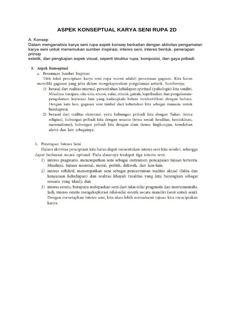 Aspek Konseptual Karya Seni Rupa 2D | PDF