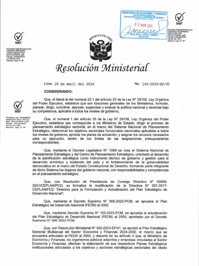 Plan Estratégico MEF 2024-2030 | PDF | Perú | Organizaciones ...