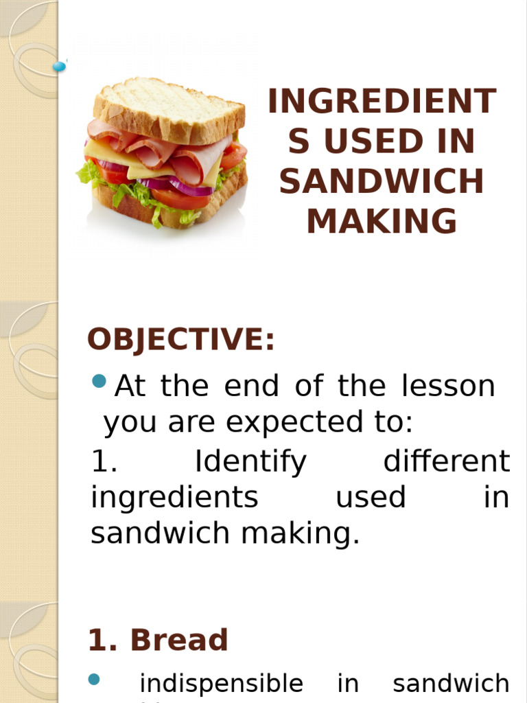 Essential Ingredients for Sandwiches | PDF