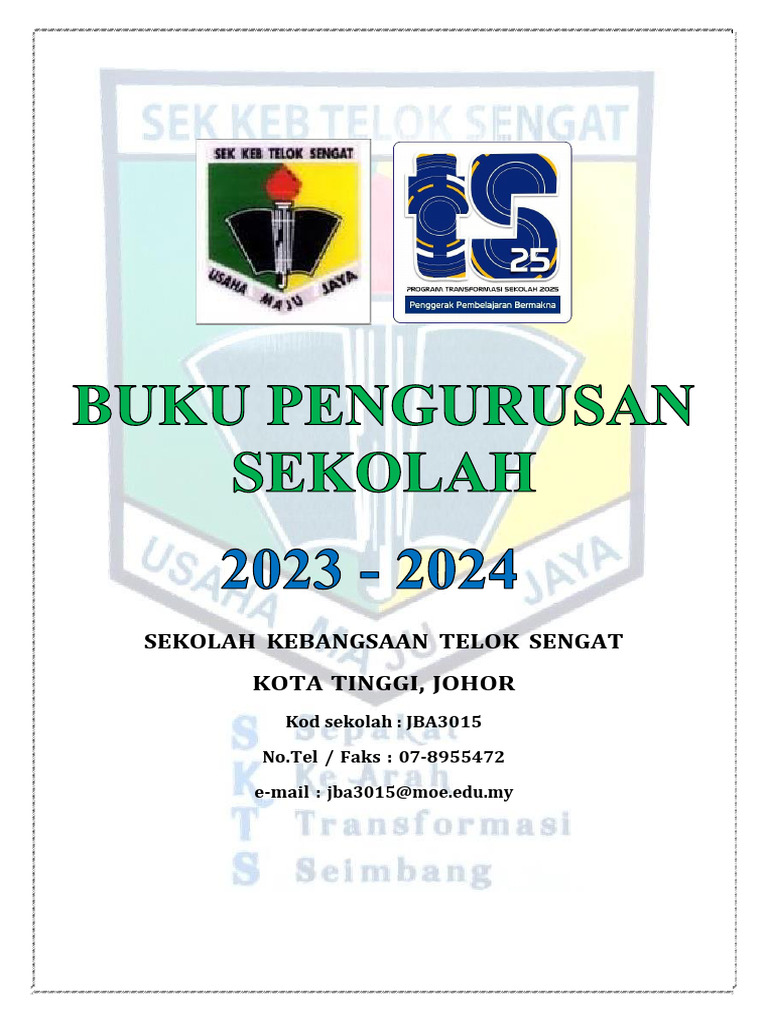 Buku Pengurusan SK Telok Sengat 2023-2024 | PDF