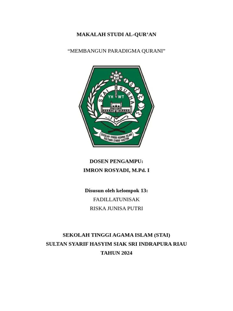 Paradigma Qurani dalam Pendidikan Islam | PDF