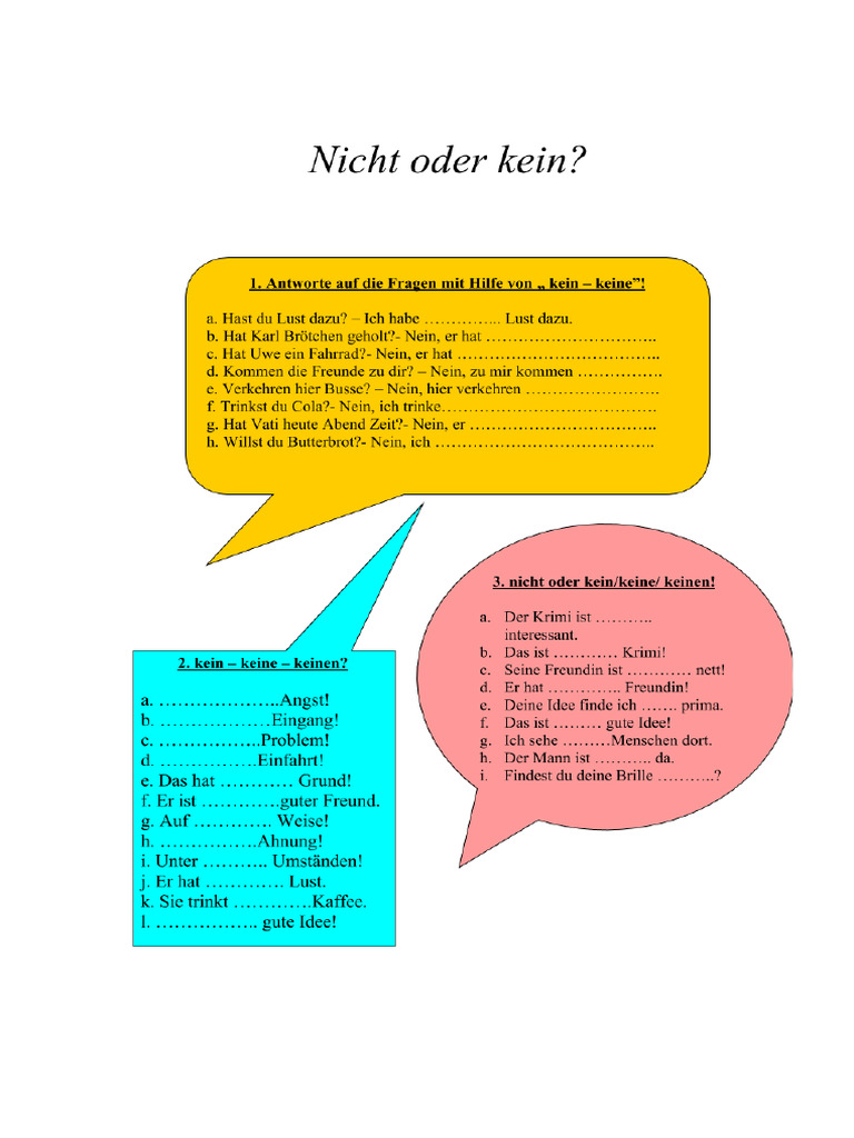Ein Kein Nicht | PDF