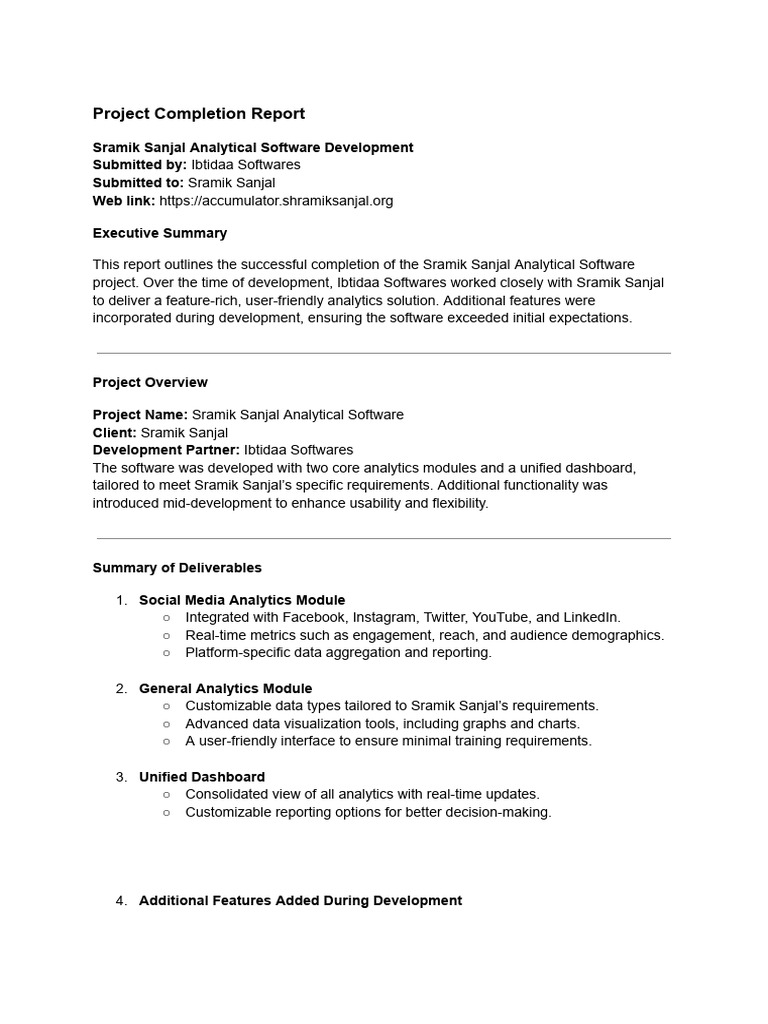 Project Coompletion Report | PDF | Usability | Computing