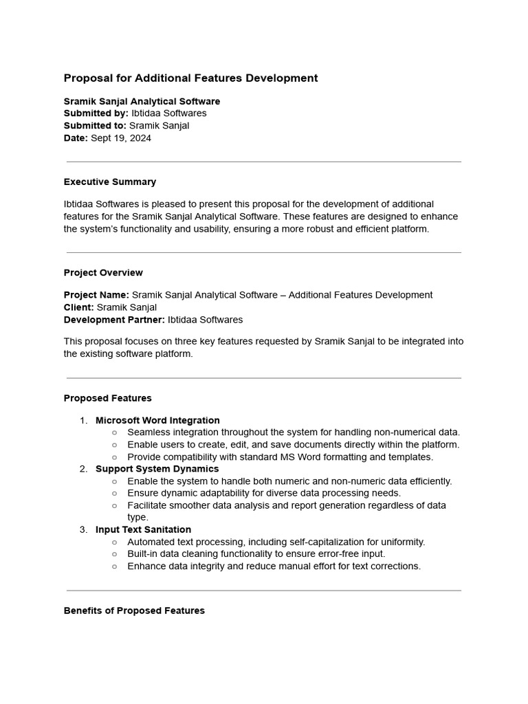 Proposal For Additional Feature | PDF | Microsoft Word | Usability