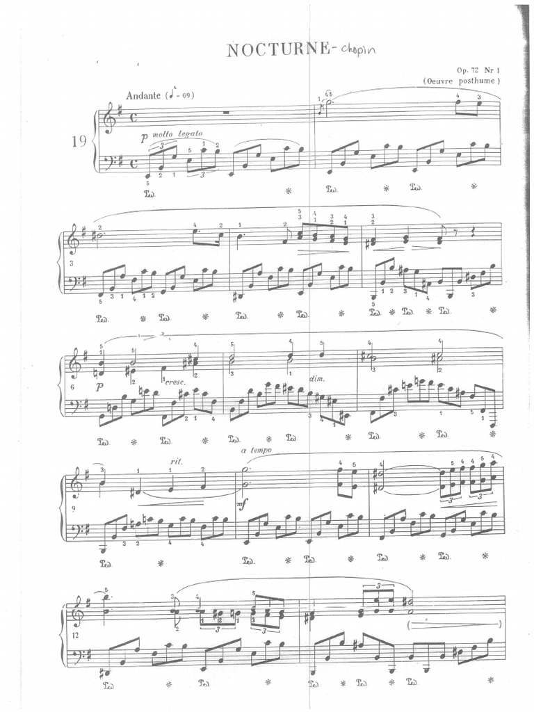 Nocturne Op 72 No 1 | PDF