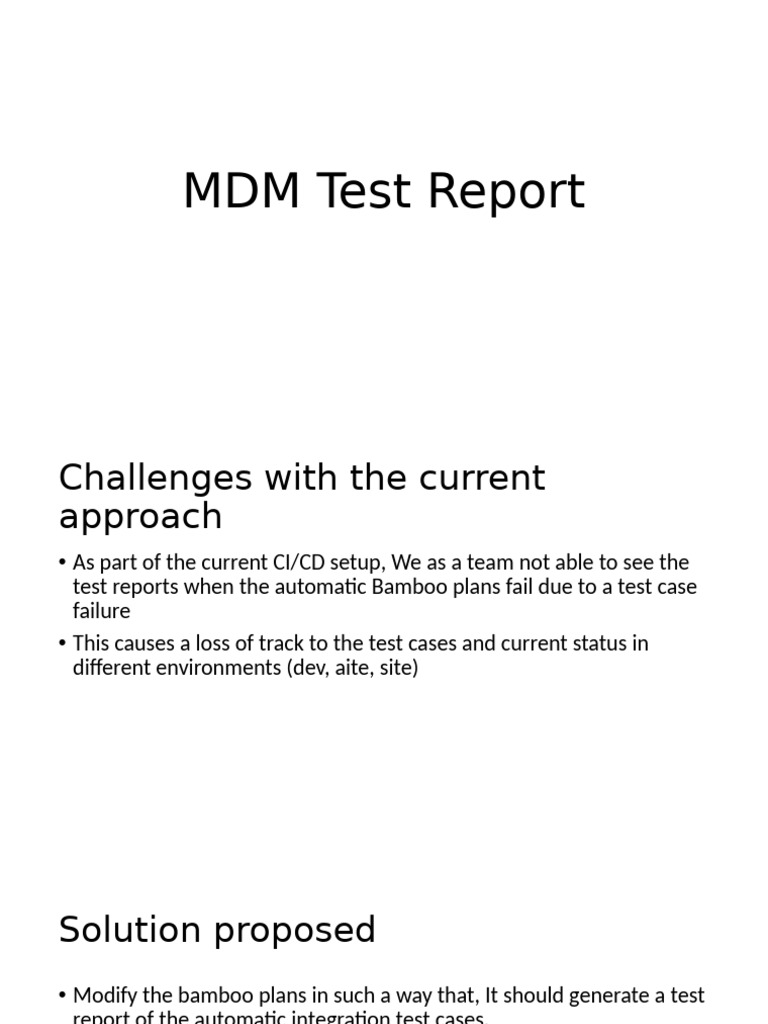 MDM Test Report | PDF