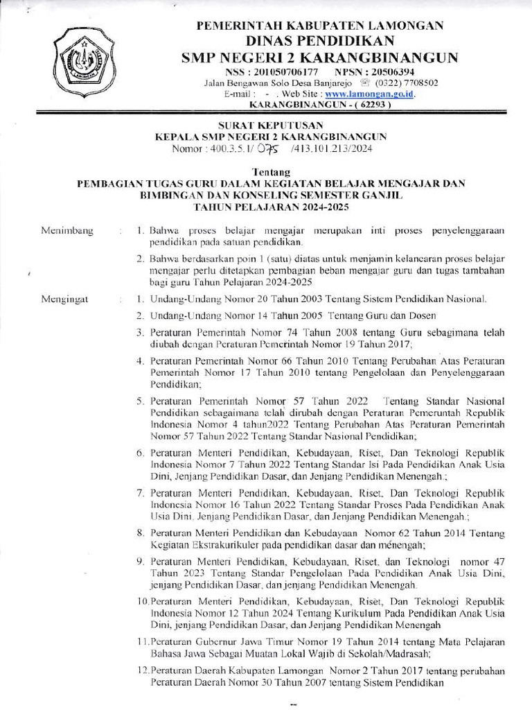 Bagi SK KBM Ganjil Juli-Des 2024 | PDF