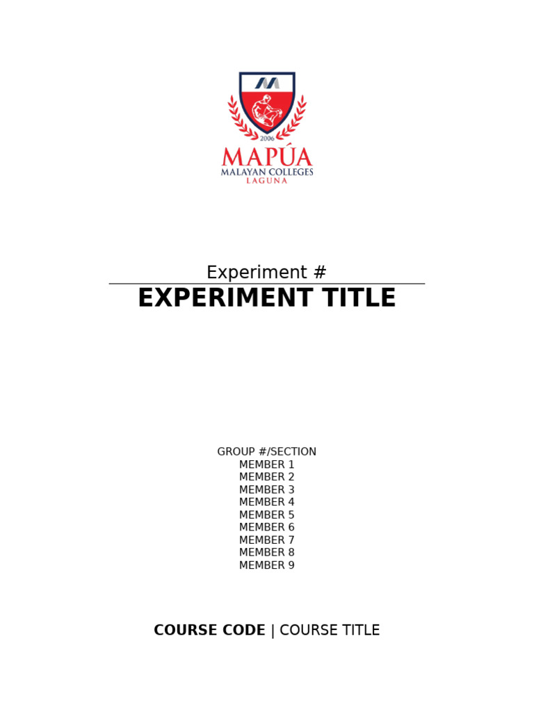 Final Laboratory Report Template | PDF